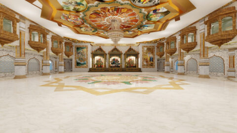 Beautiful Temple Hall | ISKCON Bhuvaikuntha
